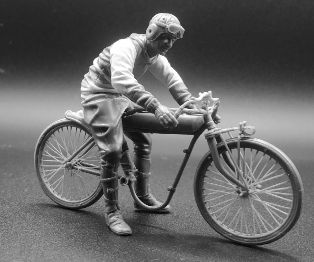 1/24 75mm Indian Racer 8-valve Motorcycle with Figure - CIX-MBIG24006