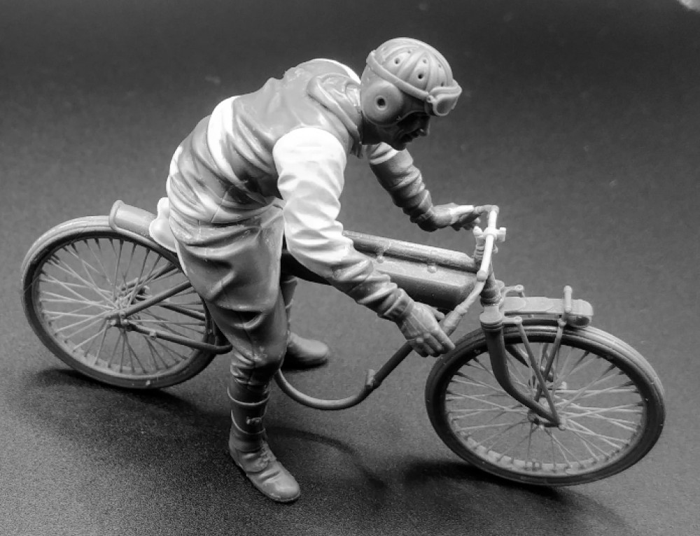 1/24 75mm Indian Racer 8-valve Motorcycle with Figure - CIX-MBIG24006