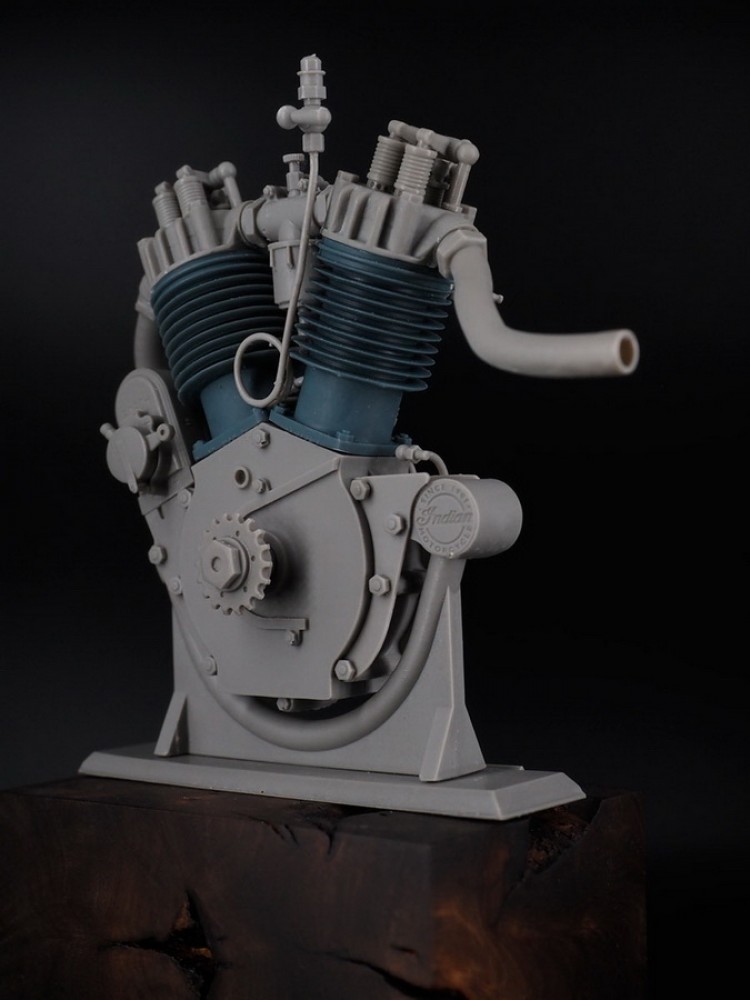 1/6 Indian Racer 8-valve Motorcycle Engine - CIX-MBIG6003