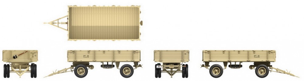 1/35 WWII German Uniform 5t Trailer Einheitsanhanger