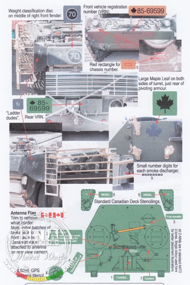 Decals for 1/35 Canadian Leopard 2 A6M
