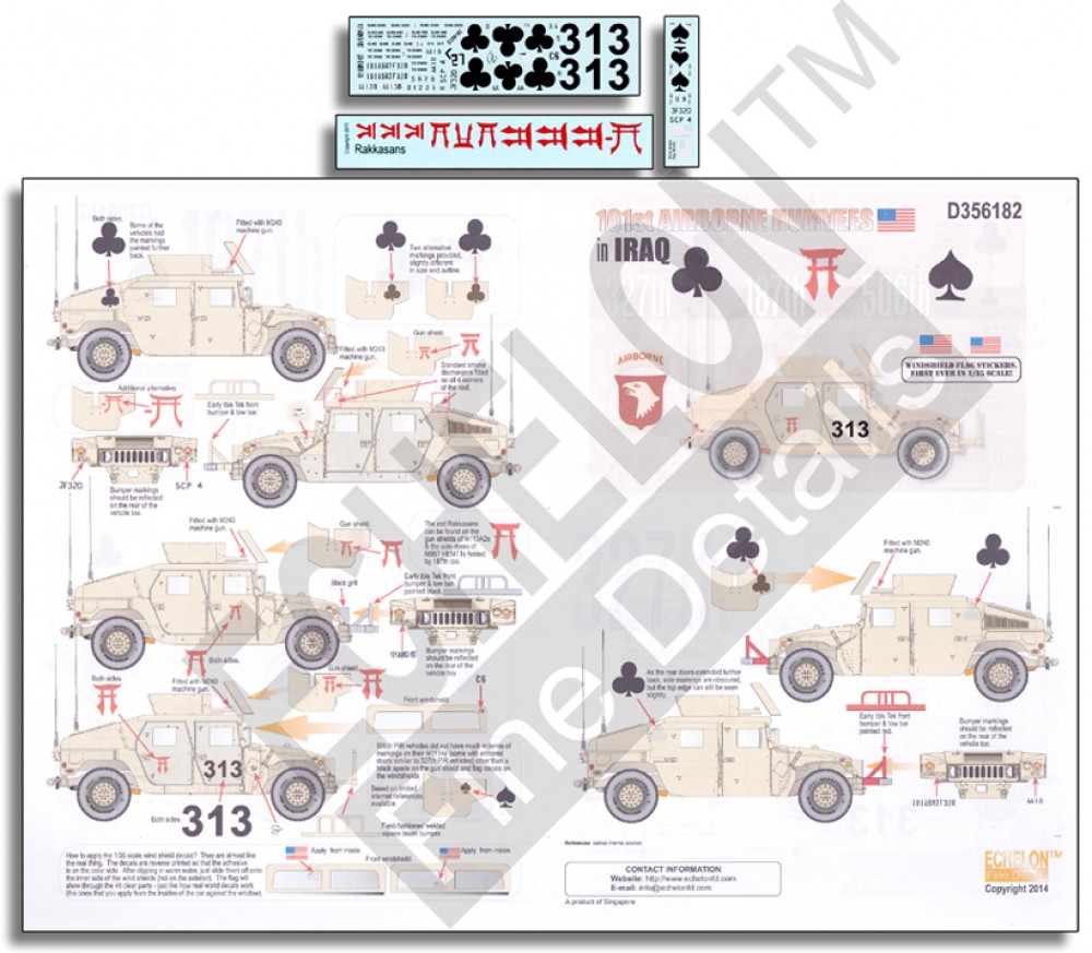 Decals for 1/35 101st Airborne Humvees in Iraq