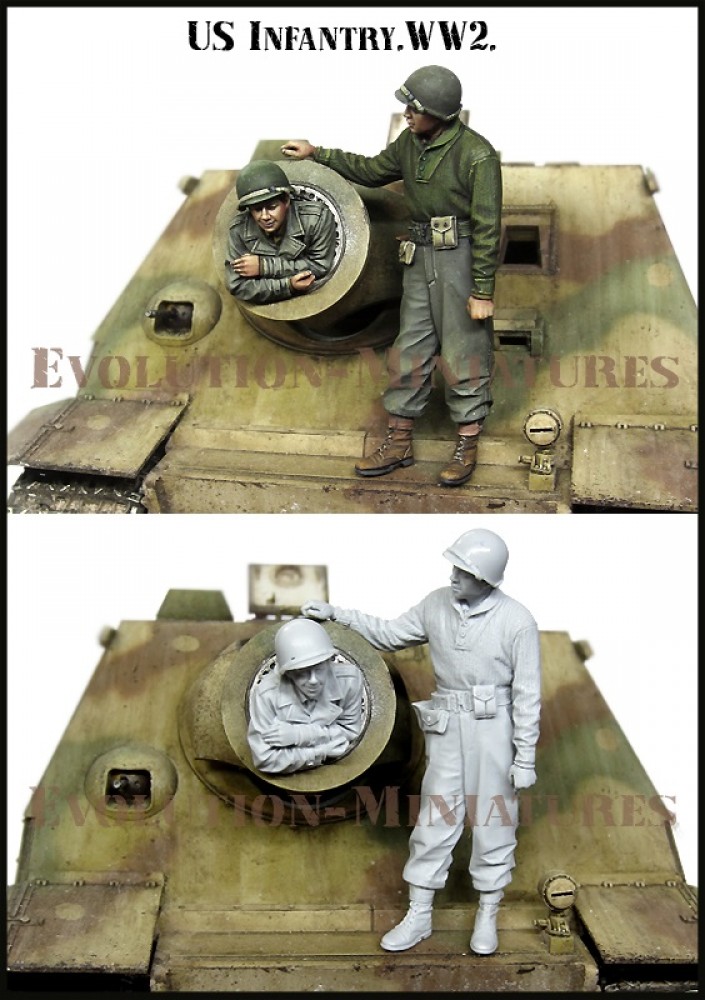 1/35 WWII US Infantry Sturmtiger Tank Crews (2 figures)