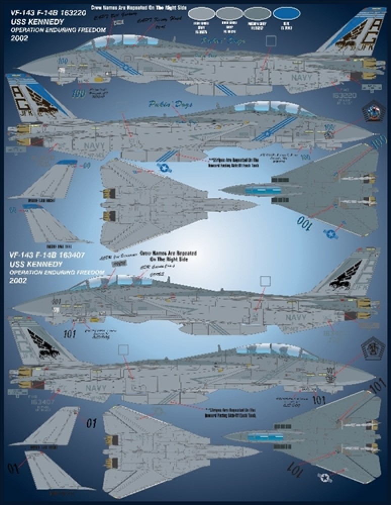 Decals for 1/48 US Navy Tomcat Colours & Markings Part V - FUR-FDS-4813