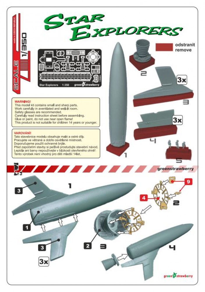 1/350 Star Explorers Retro Space Ship Full Resin kit