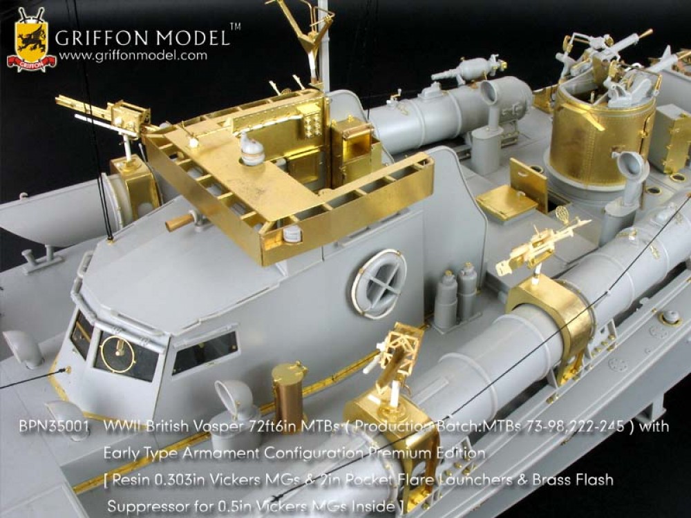 1/35 WWII British Vosper 72ft6in MTBs Super Detail Set w/Early Armament ...
