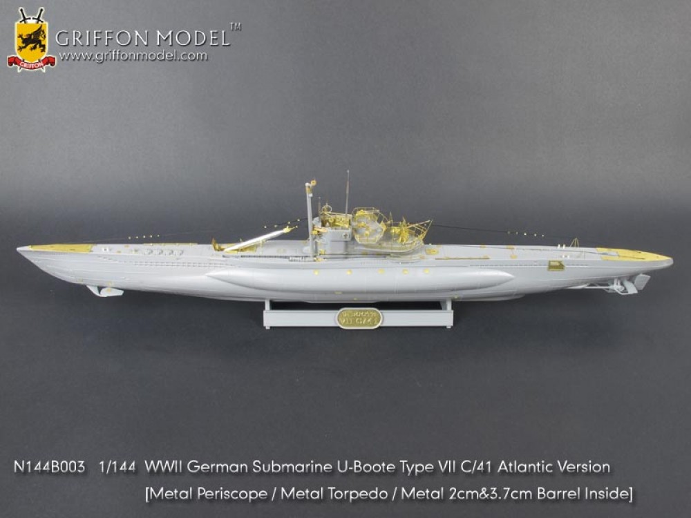 1/144 WWII Submarine U-Boot Type VII C/41 Atlantic Ver. Detail Set for ...