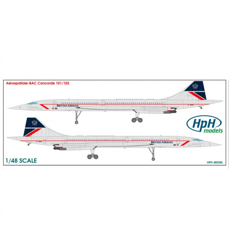 1/48 Aerospatiale Concorde Decals Air France and British Airways - HPH ...