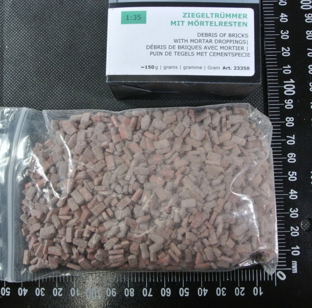 1/35 Bricks Ruins/Debris with Mortar Droppings - Dark Gray & Dark Brick ...