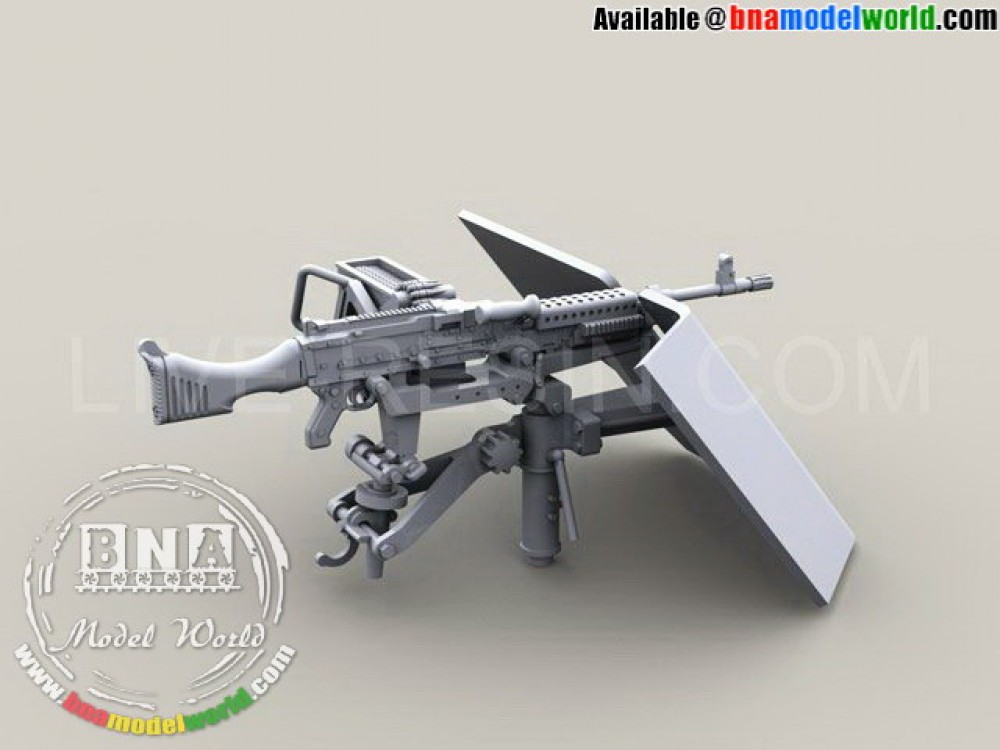 1/35 US Army M240B H24-6 Machine Gun Mount w/HMMWV Mount &Armour Shield