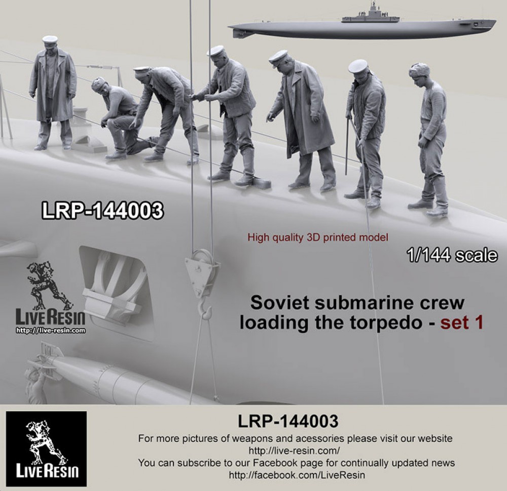 1/144 Soviet Submarine Crew Loading the Torpedo set #1 (7 figures ...