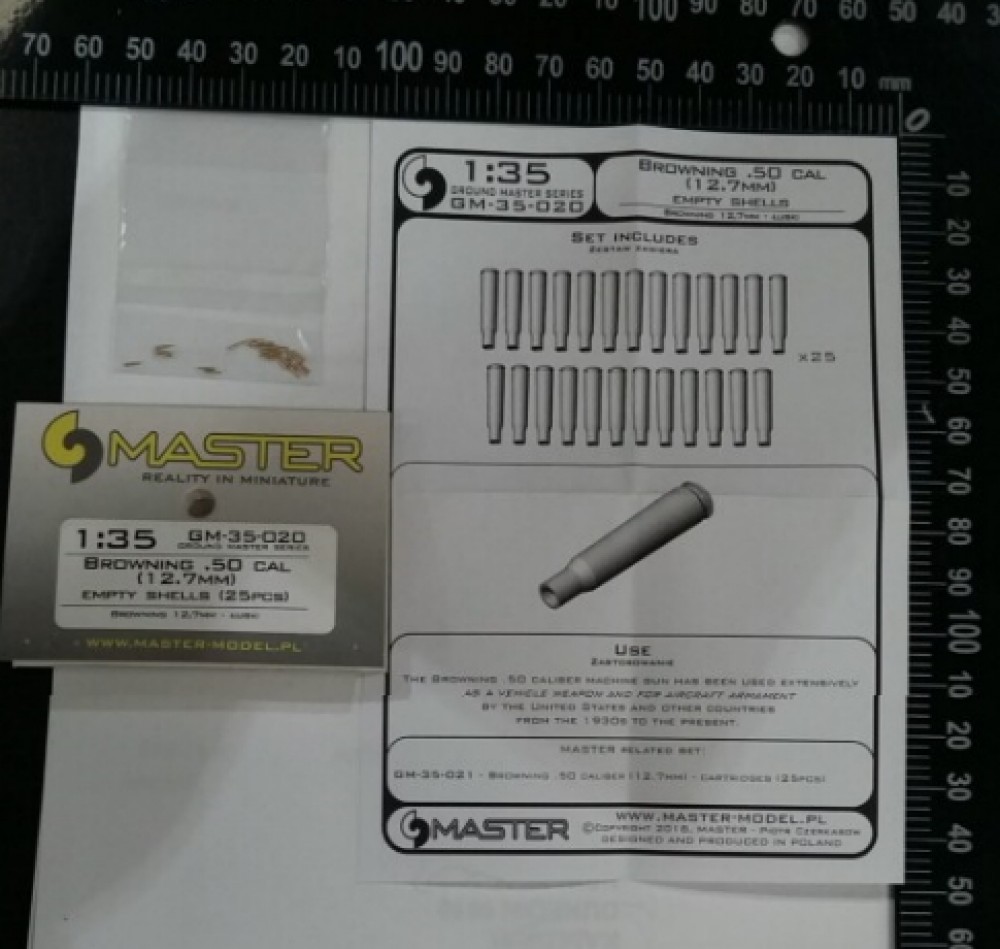 1/35 Browning .50 Caliber (12.7mm) Empty Shells (25pcs)