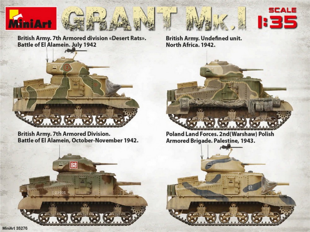 1/35 WWII Grant Mk.I Medium Tank (T41 Tracks Included)