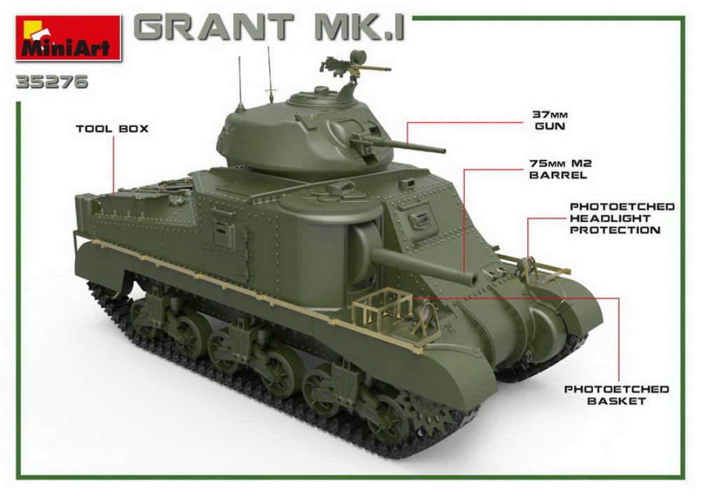 1/35 WWII Grant Mk.I Medium Tank (T41 Tracks Included)