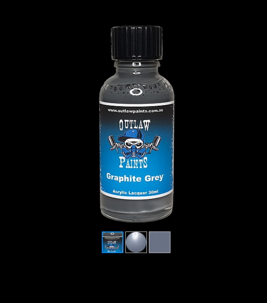 Acrylic Lacquer Paint - Solid Colour Graphite Grey (30ml)