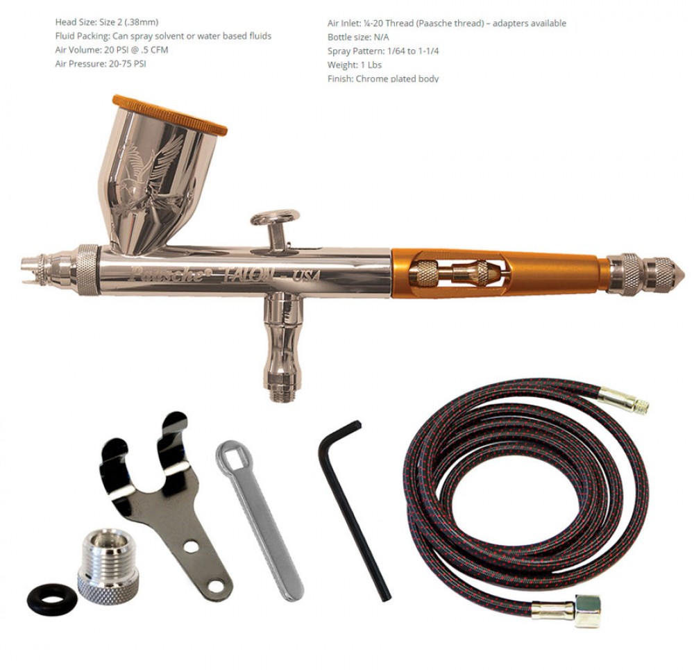 Talon Double Action Internal Mix Gravity Feed Airbrush Set