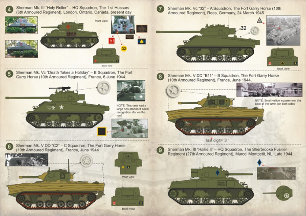 1/35 Wet Decals - WWII Sherman Tanks of The Second Canadian Armoured ...
