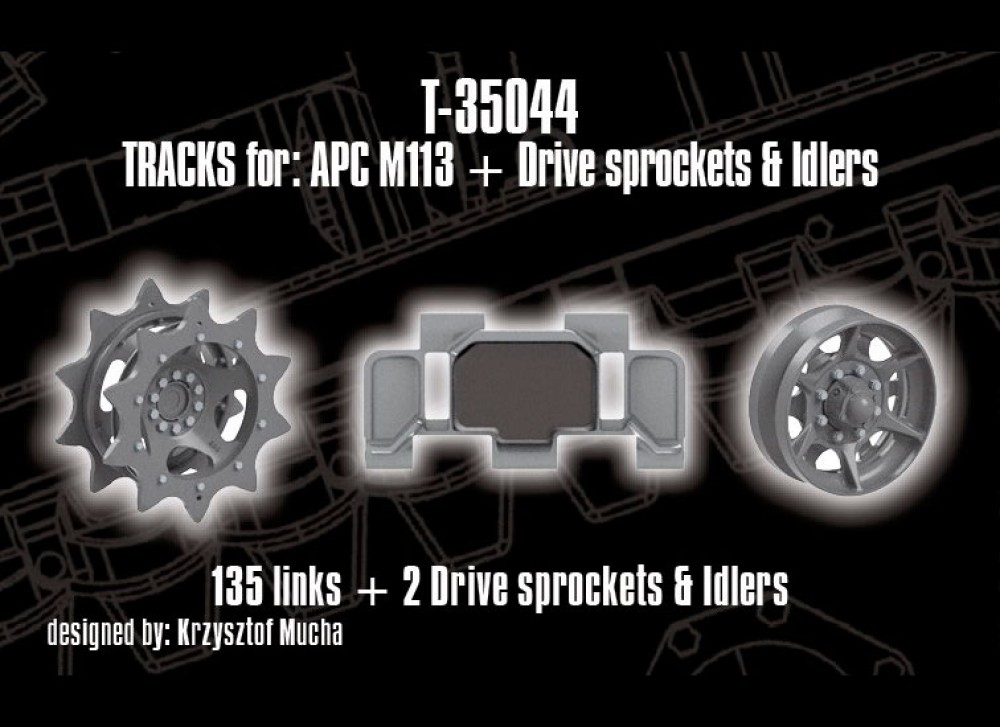 1/35 Tracks for APC M113 + Drive sprockets & Idler wheels - QWT-35044