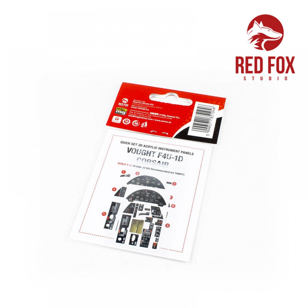 1/32 Vought F4U-1D Corsair Instrument Panel for Tamiya kit - RFSQS-32105