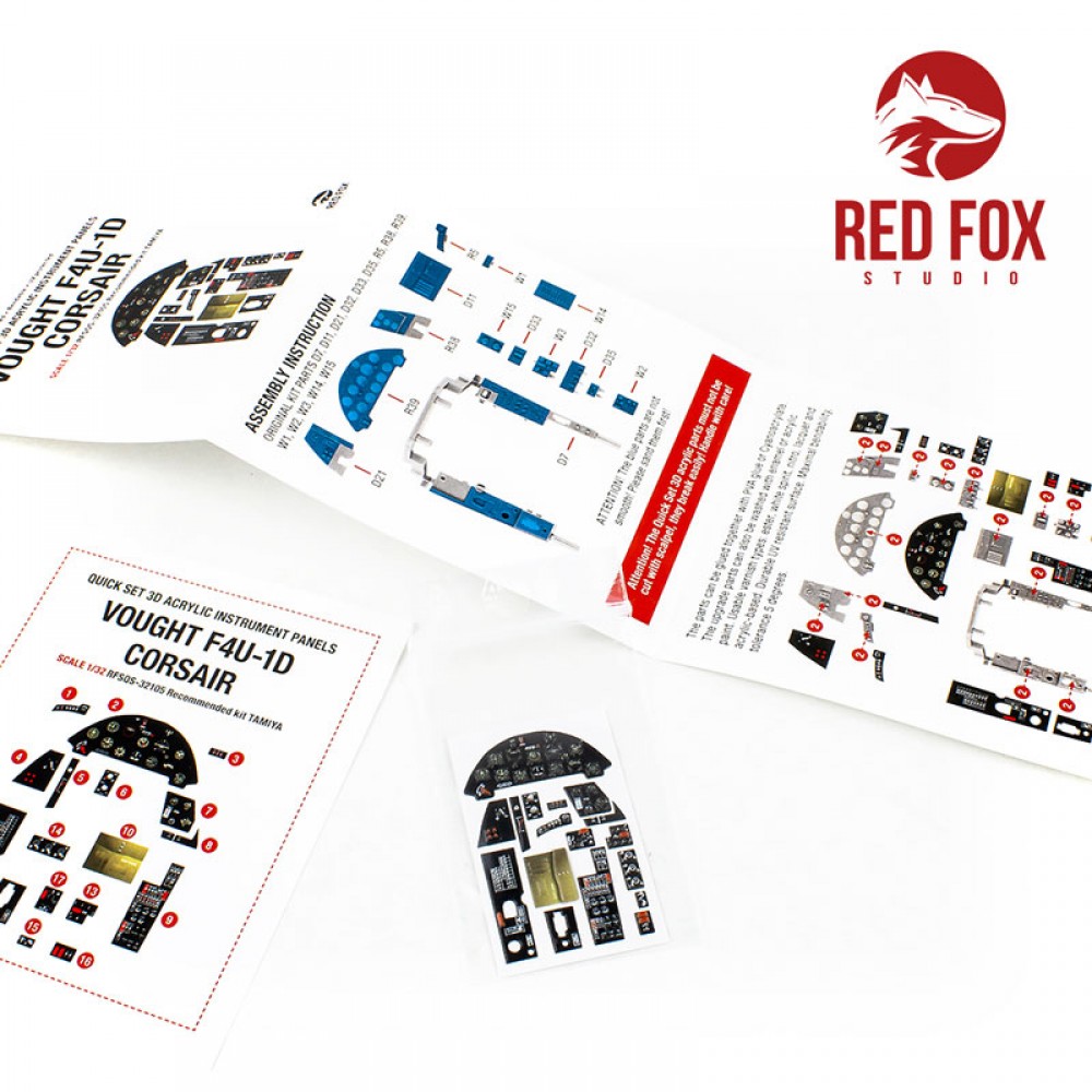 1/32 Vought F4U-1D Corsair Instrument Panel for Tamiya kit - RFSQS-32105