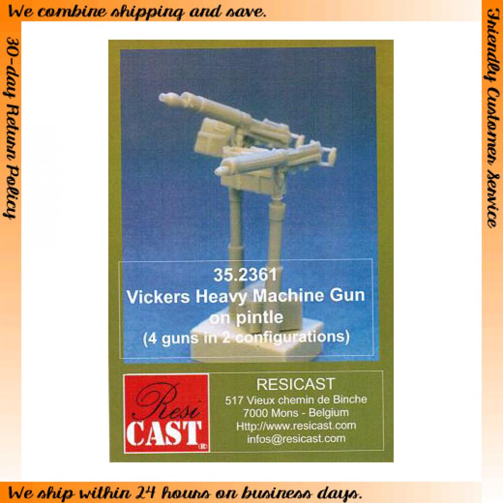 1/35 Vickers Heavy Machine Gun (MG) on Pintle 2x2 Guns & Ammo Boxes