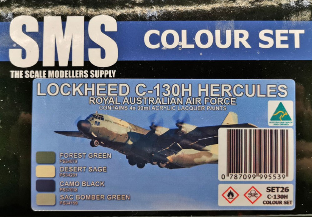Acrylic Lacquer Paint Set - Lockheed C-130H Hercules Colour (4x 30ml)