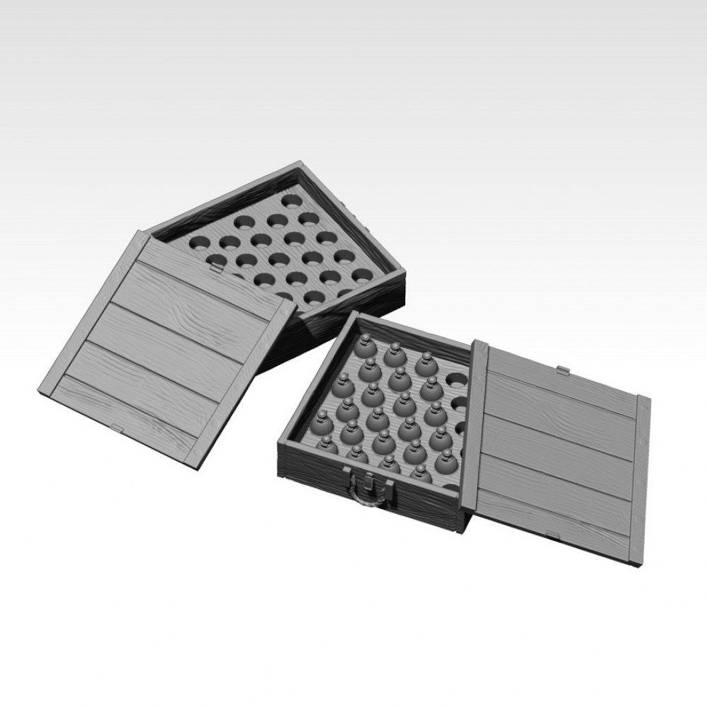 1/16 WWII German Wooden Box with M39 Grenade - SOL-MM423