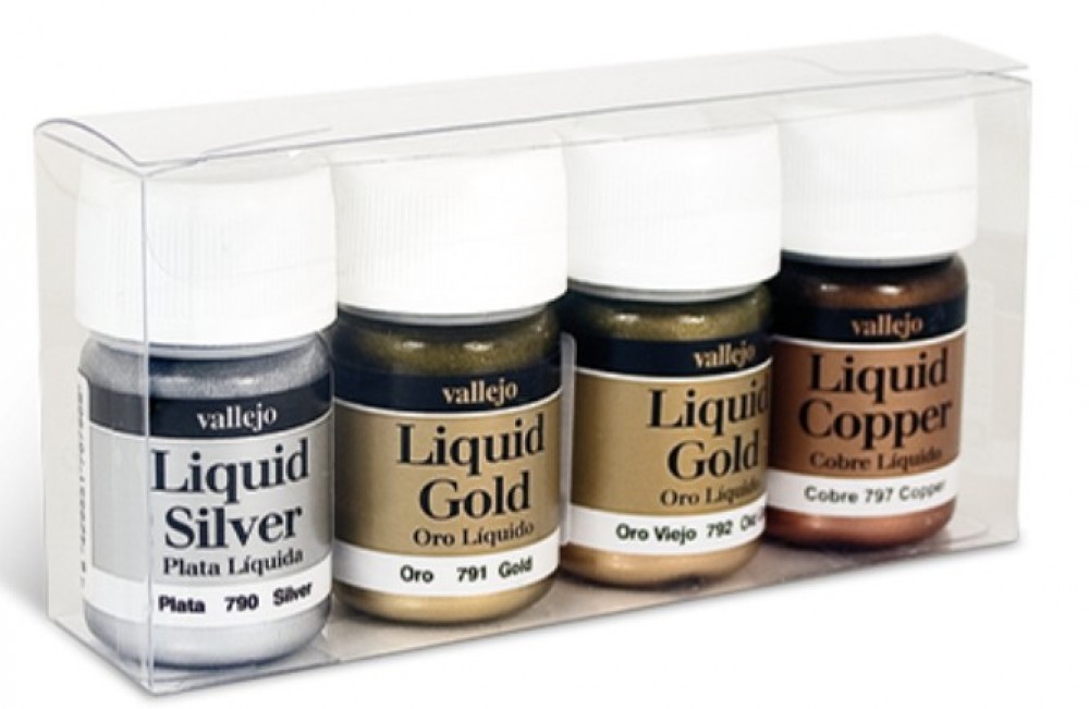 Metallic Model Colour Paint Set - Liquid Gold Set (4 x 35ml)