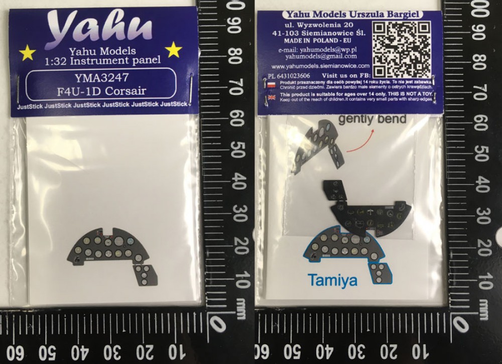 1/32 Vought F4U-1D Corsair Instrument Panel for Tamiya kits