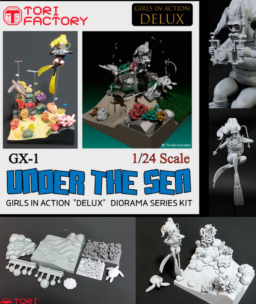 1/24 Girl In Action - Under the Sea (figure, diorama base, accessories ...