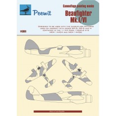 1/144 Beaufighter Mk.I/VI Self-Adhesive Camouflage Masks for Mark I ...