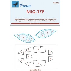 1/72 MiG-17F Canopy Masks for AZ model Peewit M72140
