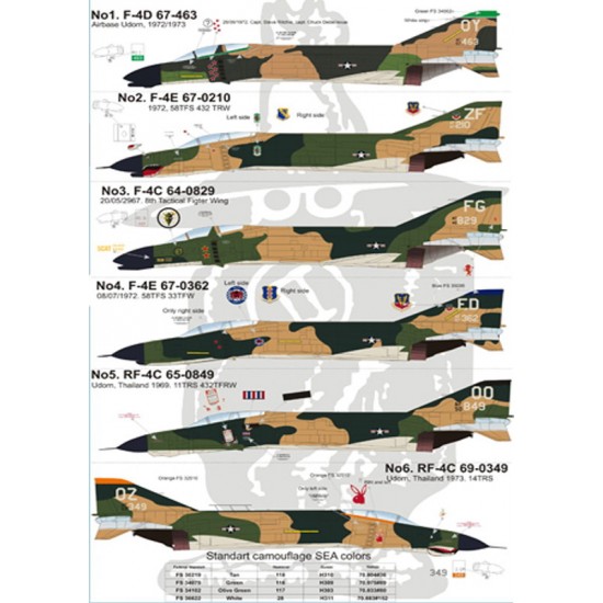 1/48 McDonnell Douglas F-4 Phantom II in Vietnam War Decals