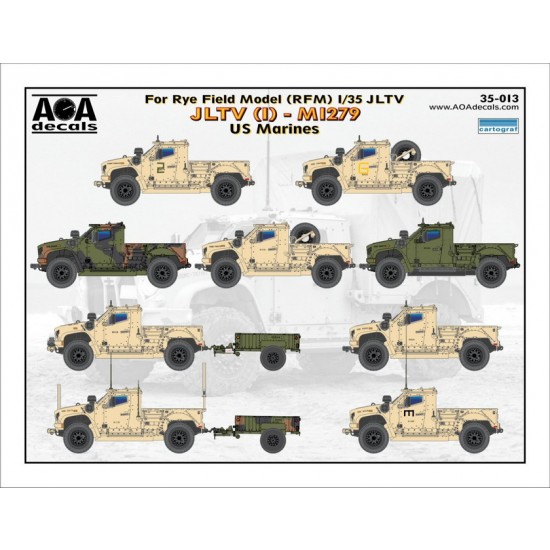 1/35 JLTV #2 Decal - USMC M1279 for Rye Field Model AOA Decals 35-013