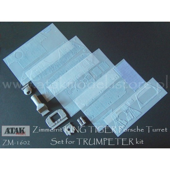1/16 Zimmerit for King Tiger Porsche Turret Set for Trumpeter kit Atak ...