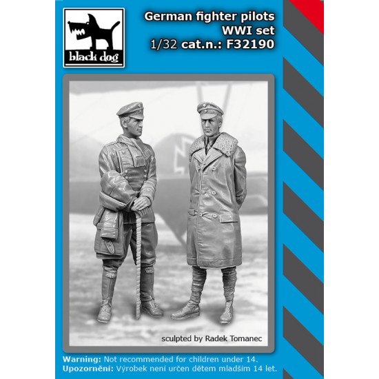1/32 WWI German Fighter Pilots Set (2 figures) Black Dog F32190