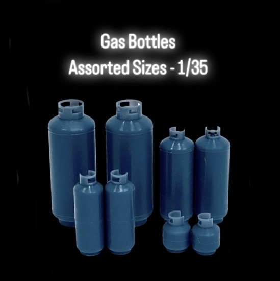 1/35 Gas Bottles (4 sizes, 2of each, total 8pcs) Black Ops 5011