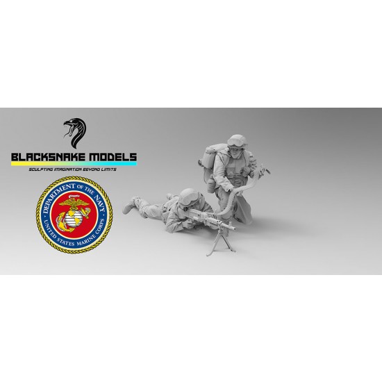 1/35 US Marines 05 06 Gunner Operation In Iraqi (2 figures) BlackSnake ...