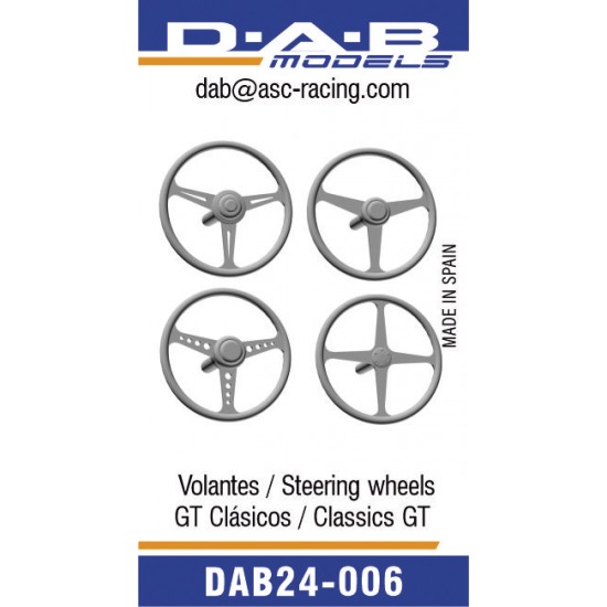 1/24 Classic GT Steering Wheels (4pcs) DAB 24-006