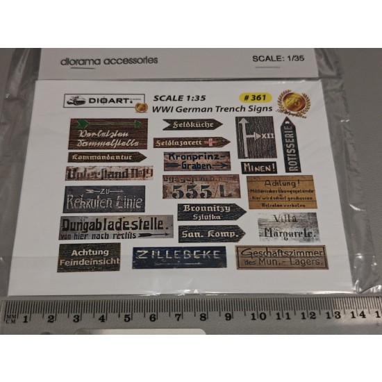 1/35 WWI German Trench Signs (full colour x 2 sheets (bond) DioArt 361