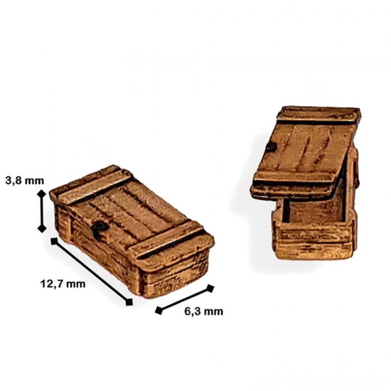 1/72 Ammo / Weapons Wooden Boxes Set #04 Drums and Crates 1227
