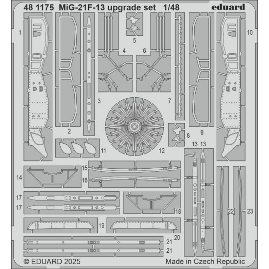 1/48 MiG-21F-13 Upgrade Set Photo-etched set for Eduard kits Eduard 481175