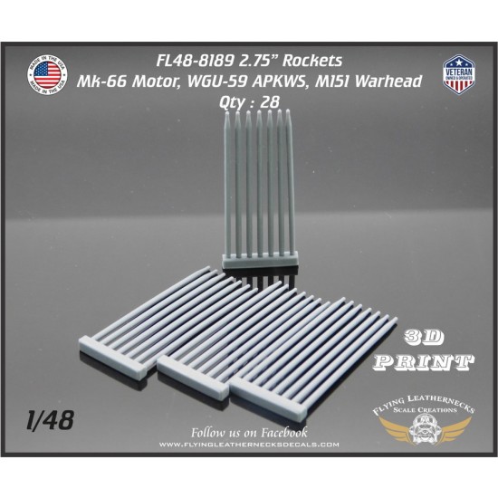 1/48 2.75'' Rockets with Mk66 Motor, WGU-59 APKWS, M151 Warhead Flying ...