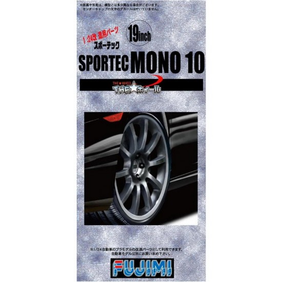 1/24 19inch Sportec Mono 10 Wheels & Tyres Set Fujimi 19280