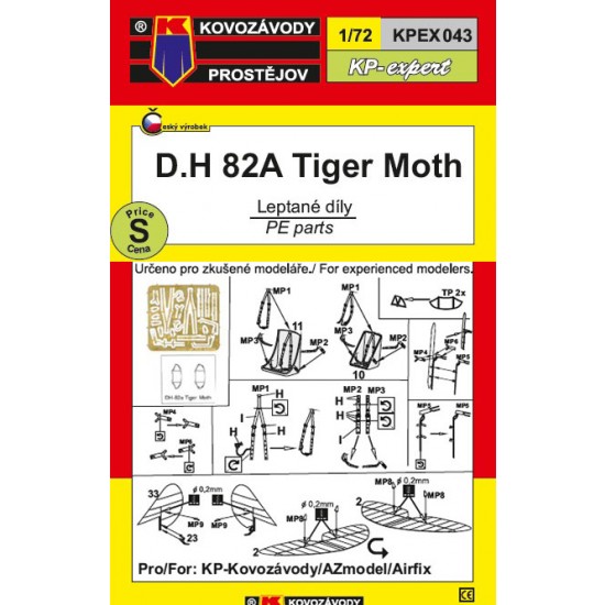 1/72 de Havilland D.H. 82A Tiger Moth PE parts for Airfix kit ...