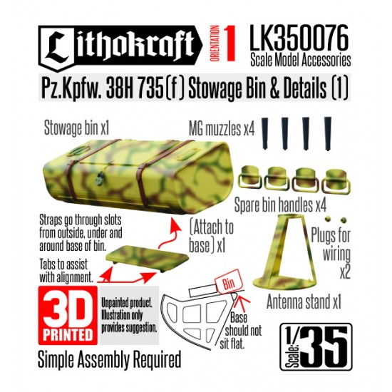 1/35 Pz.Kpfw. 38H 735(f) Stowage Bin and Details #1 Lithokraft 350076