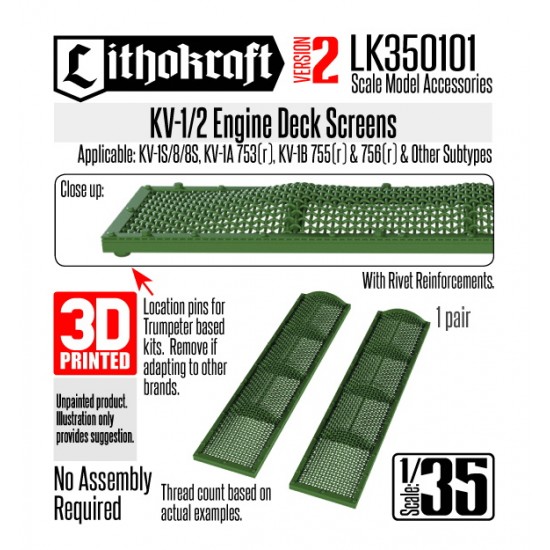 1/35 KV-1/2 Engine Deck Screen Ver. 2 Lithokraft 350101