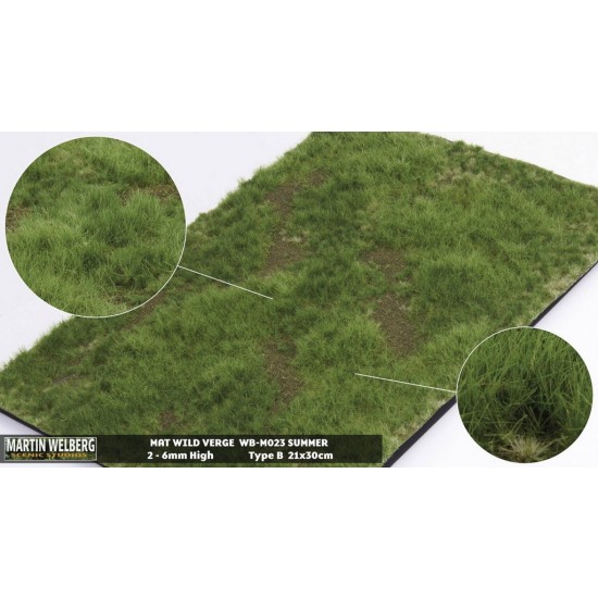 Wild Verge Mat - Summer B (Grass length: 2-6 mm, 300 x 210 mm) Martin ...