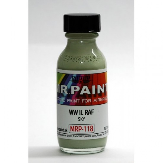 Acrylic Lacquer Paint - WWII RAF - Sky 30ml (#MRP-118) - BNA Model World
