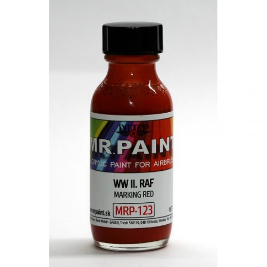 Acrylic Lacquer Paint - WWII RAF - Marking Red 30ml (#MRP-123) - BNA ...